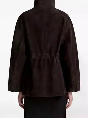 Nour Hammour High-collar Leather Jacket