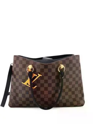 LOUIS VUITTON Damier Riverside Handbag With Leather Tote - Black