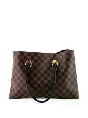 LOUIS VUITTON Damier Riverside Handbag With Leather Tote - Black
