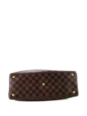 LOUIS VUITTON Damier Riverside Handbag With Leather Tote - Black