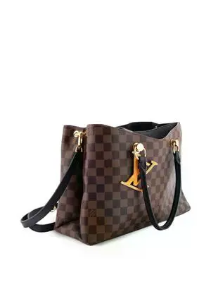 LOUIS VUITTON Damier Riverside Handbag With Leather Tote - Black