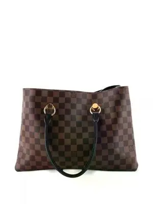 LOUIS VUITTON Damier Riverside Handbag With Leather Tote - Black