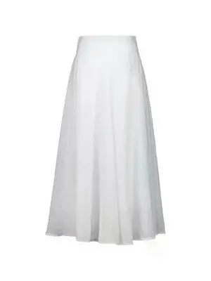 120% Lino Midi Skirt - White