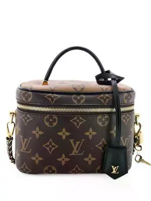 LOUIS VUITTON Vanity Handbag Reverse Monogram Canvas Pm Satchel - Brown