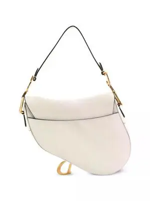Dior Saddle Handbag Leather Medium Shoulder Bag - White
