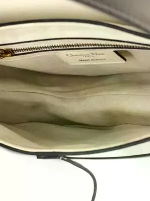 Dior Saddle Handbag Leather Medium Shoulder Bag - White