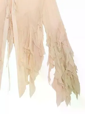 Blumarine Ruffled Silk Blouse - Neutrals