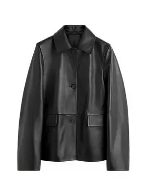 TOTEME Grained Leather Jacket - Black