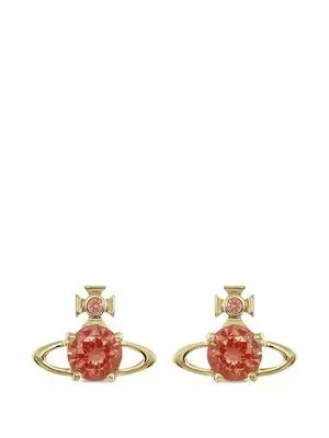 VIVIENNE WESTWOOD Reina Orb Earrings With Red Crystal Embellishments - Gold