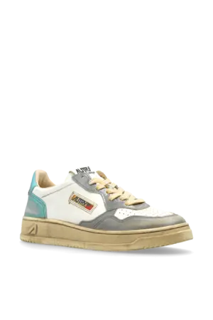 AUTRY Medalist Sneakers In With Grey, Turquoise, And Beige Accents - Cream