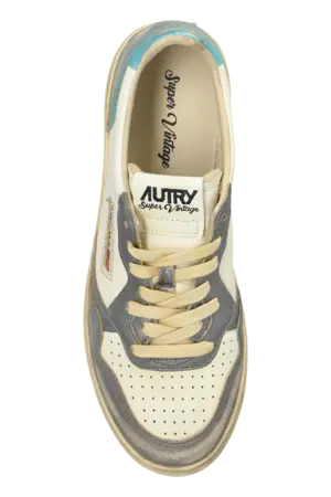 AUTRY Medalist Sneakers In With Grey, Turquoise, And Beige Accents - Cream