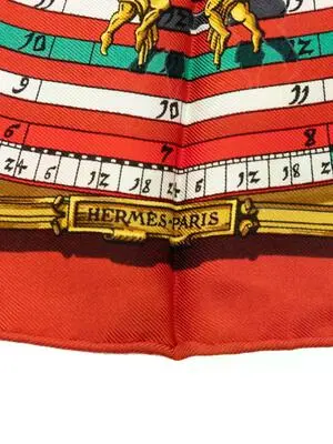 Hermès Astrologie Dies Et Hore Silk Handkerchief - Red
