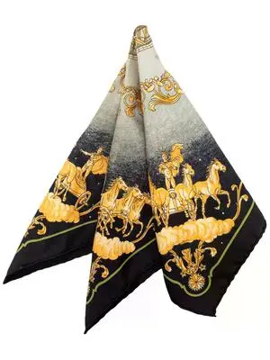 Hermès 1999-2007 Cosmos Square Silk Handkerchief - Black