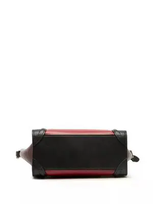 Celine Leather Luggage Tote Satchel - Red