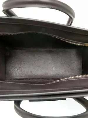 Celine Leather Luggage Tote Satchel - Red