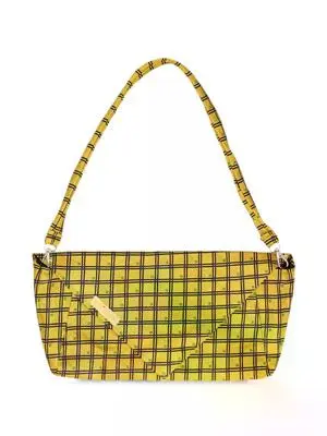 Vintage Geometric-print Envelope Shoulder Bag - Yellow
