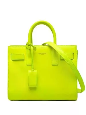 Saint Laurent 2013-2026 Nano Leather Sac De Jour Satchel - Yellow