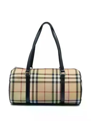 Burberry House Check Canvas Barrel Handbag