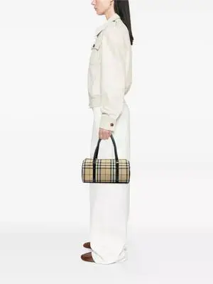 Burberry House Check Canvas Barrel Handbag