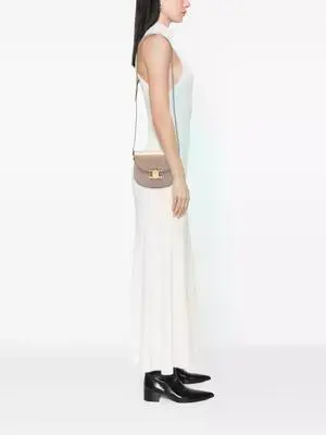 Celine 2022 Teen Shiny Calfskin Triomphe Besace Clea Crossbody Bag - Neutrals