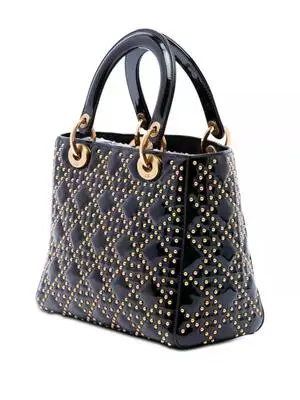 Dior Patent Cannage Studded Lady Satchel