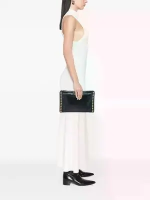 Miu Miu 2010-2026 Studded Leather Zip Clutch Bag