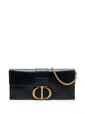 Dior 2019 Leather Montaigne 30 Clutch With Chain Crossbody Bag - Black