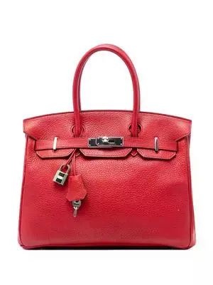 Hermès 1997-2014 Togo Birkin Retourne 30 Handbag - Red