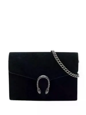 Gucci 2000-2015 Suede Dionysus Wallet On Chain Crossbody Bag - Black