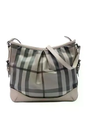 Burberry 2000-2017 Smoke Check Coated Canvas Hartham Crossbody Bag - Grey