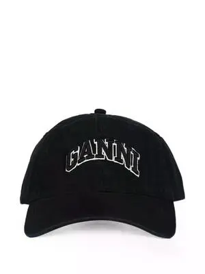 GANNI Canvas Cap - Black