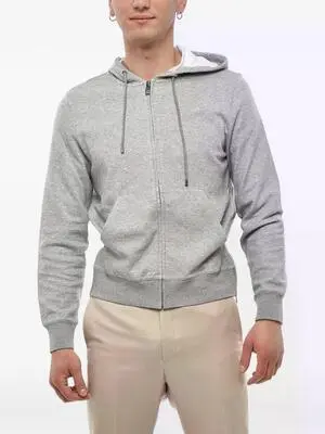 Corneliani Zip-up Drawstring Hoodie - Grey