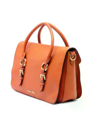 Miu Miu Goatskin Madras Flap Satchel
