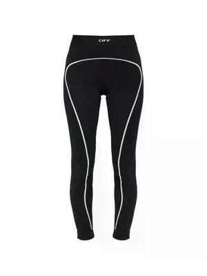 Off-White Logo-print Panelled Leggings - Black