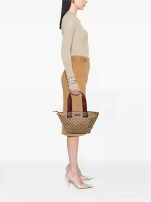 Gucci 2000-2015 Gg Canvas Web Tote Bag