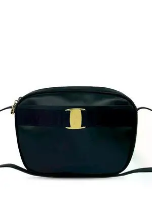 FERRAGAMO 2000-2026 Calfskin Vara Crossbody Bag - Blue