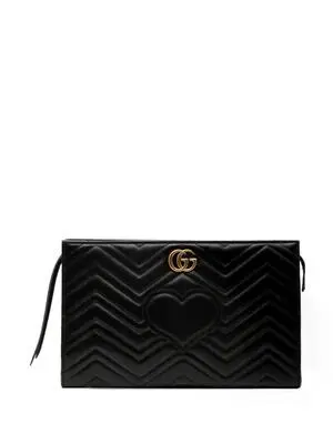 Gucci Gg Marmont Heart Matelasse Calfskin Clutch Bag