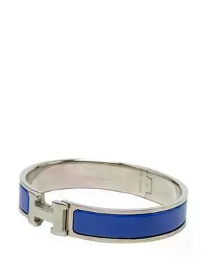 Hermès Enamel And Palladium-plated Metal Clic H Bracelet Pm
