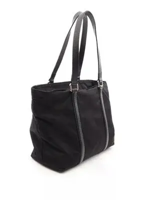 Prada Saffiano Trimmed Tessuto Tote Bag