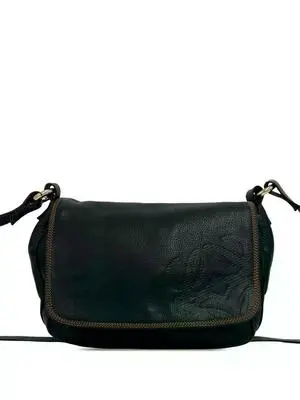 Loewe 2000-2026 Leather Anagram Flap Crossbody Bag - Black