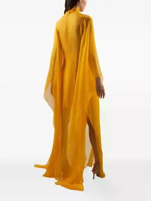 TALLER MARMO Lanzarote High-neck Kaftan Maxi Dress - Yellow