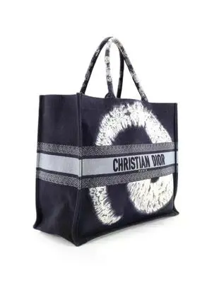 Dior Book Embroidered Canvas Large Tote Bag