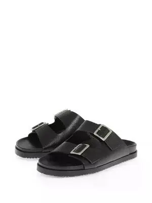 Corneliani Hammered-leather Double-buckle Sandals