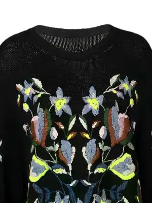 Valentino Garavani Floral Embroidered Crew Neck Long Sleeve Sweater