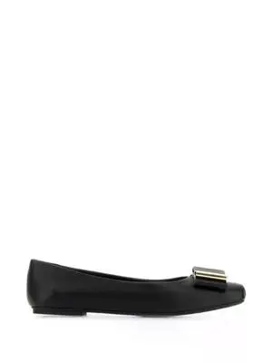 FERRAGAMO Lina Bow-detail Ballet Flats - Black