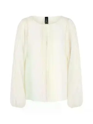 MARCCAIN Pleated Lace-trim Blouse - Neutrals