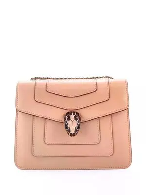 BVLGARI Serpenti Forever Square Shoulder Bag Leather Small Crossbody Bag - Neutrals