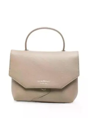 Emporio Armani Grained-leather Mini Tote Bag - Neutrals