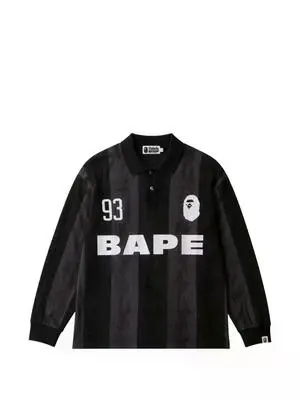 A BATHING APE Striped Logo-print Polo Shirt