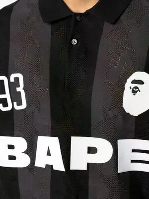 A BATHING APE Striped Logo-print Polo Shirt